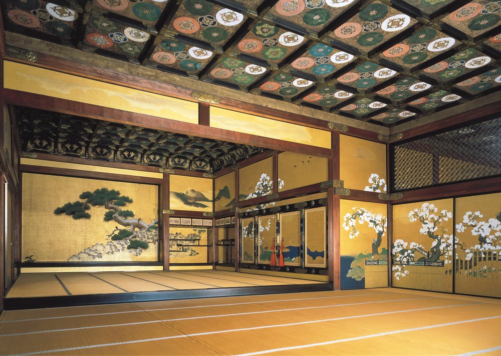 Interior of the Nijo Castle. Tokugawa Art. Architecture. Japan, Kyoto