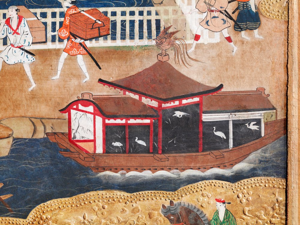 Osakazu Byobu - Japanese Eight-Panel Folding Screen