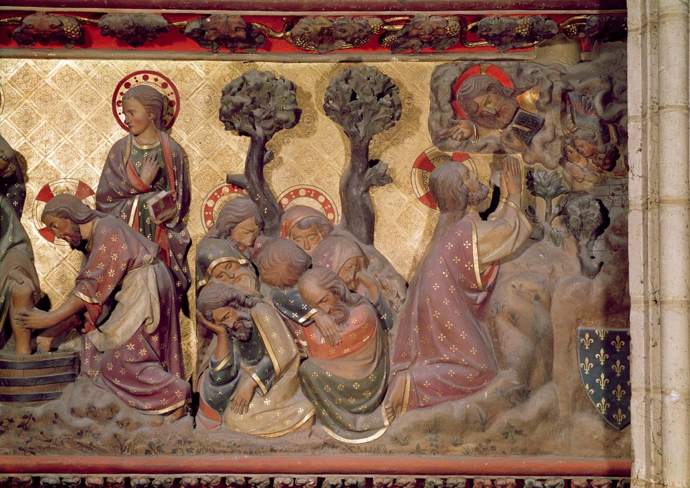 Detail of Christ Washing the Feet of the Apostles in the Garden of ...