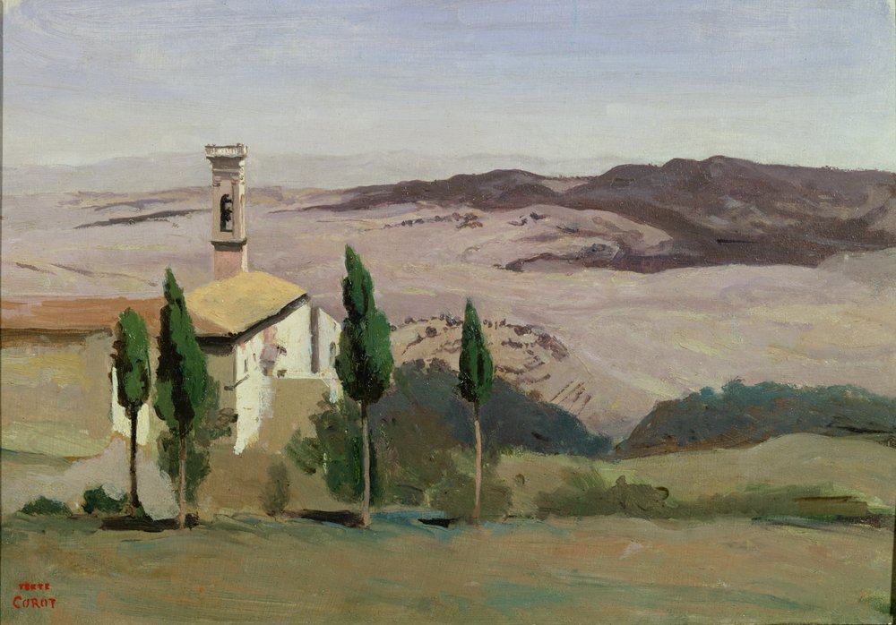 Volterra, Church and Bell Tower, 1834