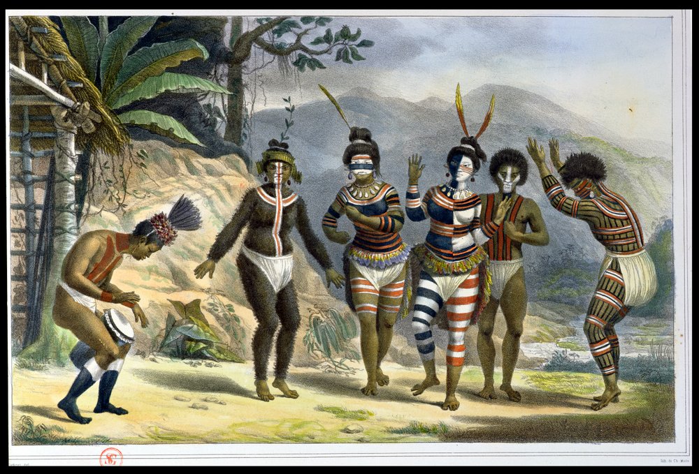 Indians dancing at the San Jose Mission, from 'Voyage Pittoresque et ...