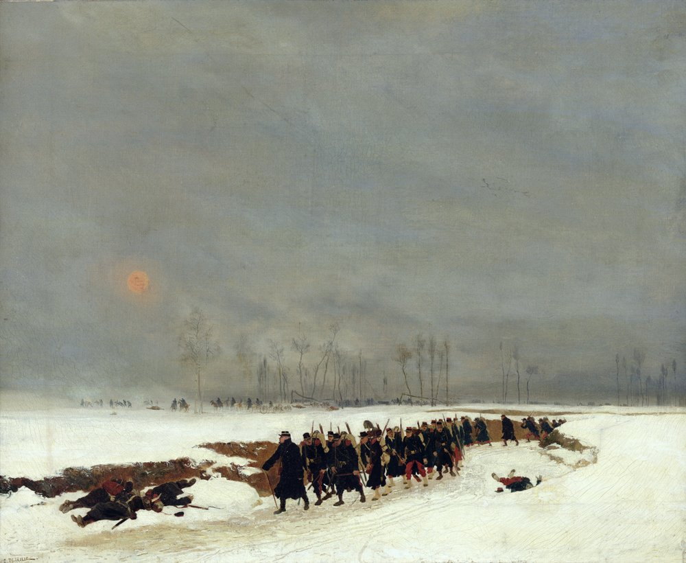 The War of 1870-71: An Infantry Column on Their Way to a Raid