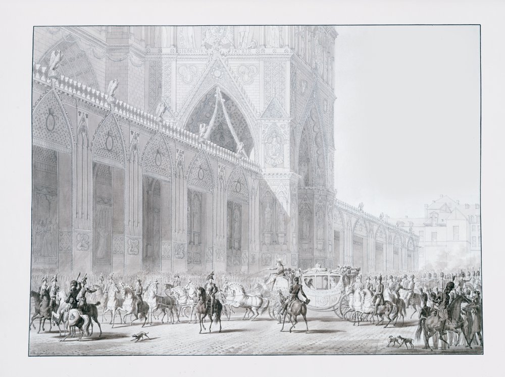 Arrival at Notre-Dame Cathedral, Paris of Emperor Napoleon I and ...