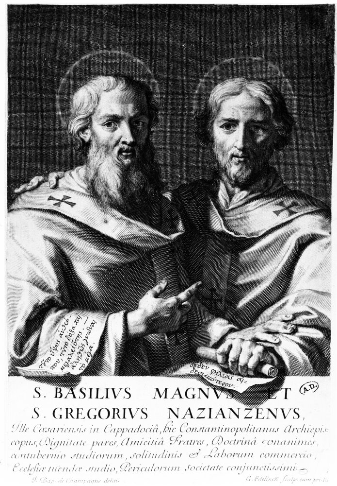 Saint Basil the Great and Saint Gregory of Nazianzus, print made by ...