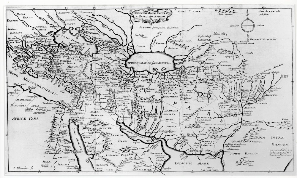 Map of the Travels and the Expeditions of Alexander the Great in Asia