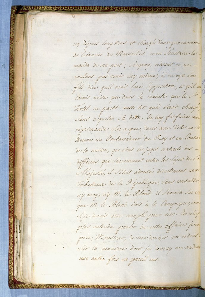 2nd Page of a Letter Written by Jean-Jacques Rousseau while Secretary ...