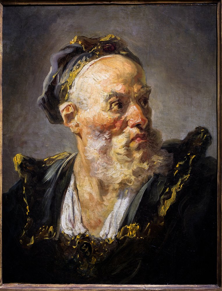 Old Man's Head by Jean Honore Fragonard: Fine art print