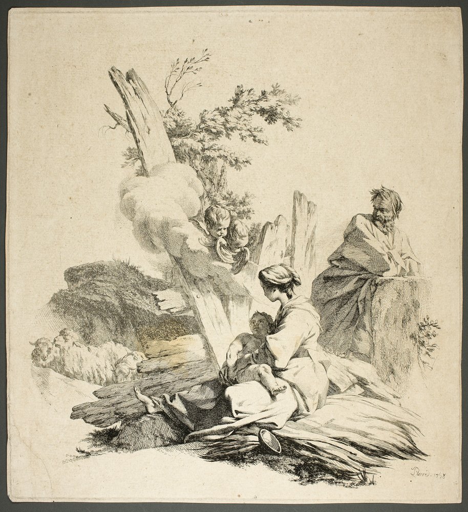 Holy Family with Angels by Jean Baptiste Marie Pierre