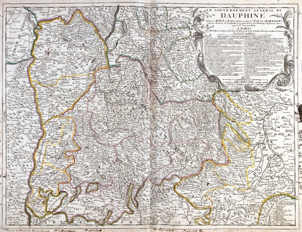 Map of the Dauphiné (France) (engraving)