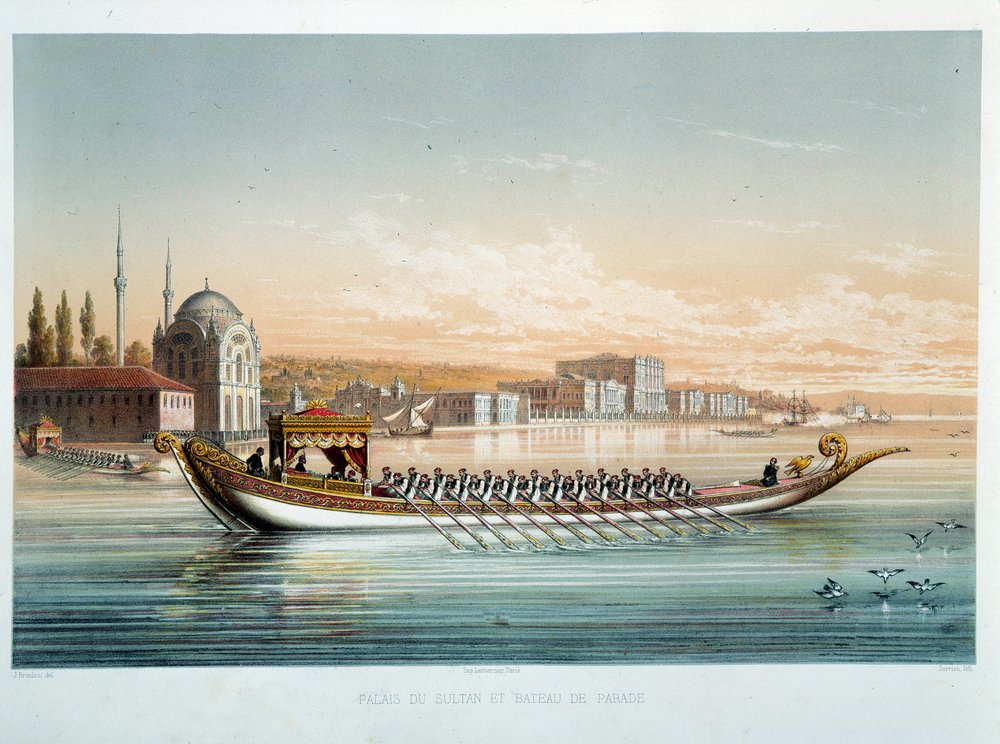 The Sultan's Palace and Parade Boat in Constantinople