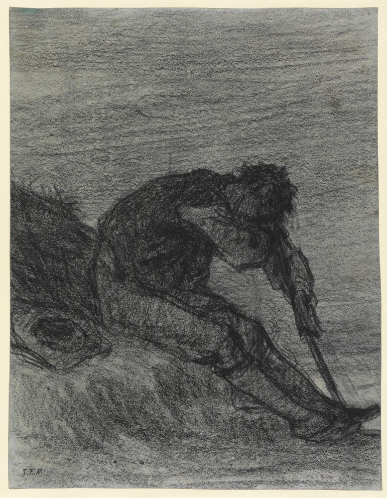 The Tired Haymaker by Jean Francois Millet: Fine art print