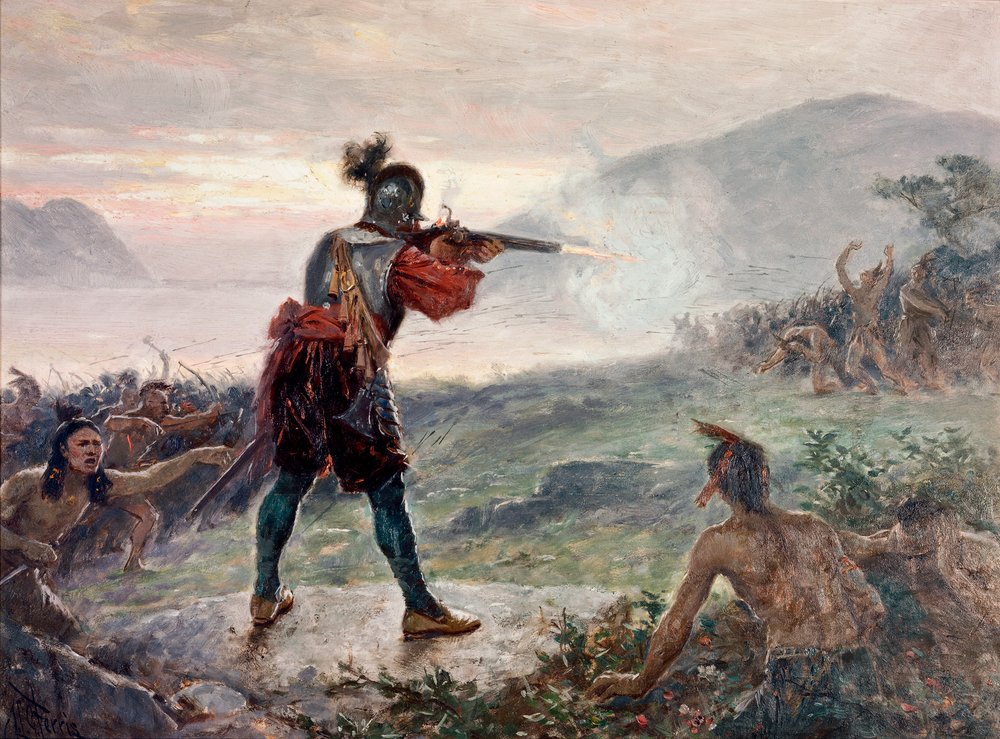 Battle of Lake Champlain, 1609 by Jean Leon Gerome