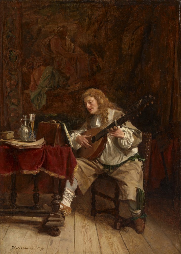 The Musician by Jean-Louis Ernest Meissonier: Fine art print