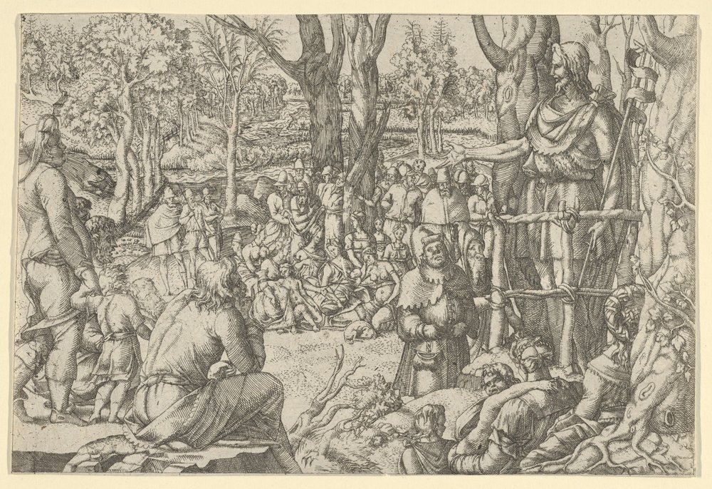 St. John Preaching in the Desert, 1535-55 by Jean Mignon