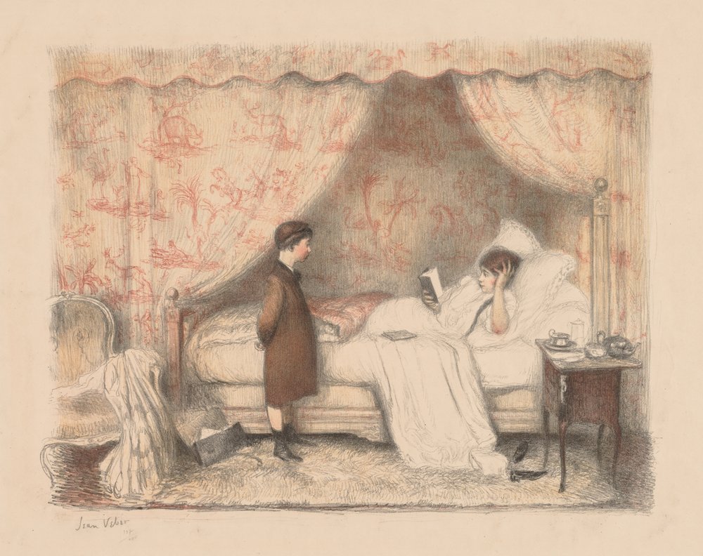 The Lesson by Jean Veber: Highest-quality art reproduction