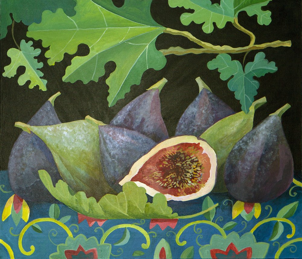 Figs on black by Jennifer Abbott: Buy fine art print
