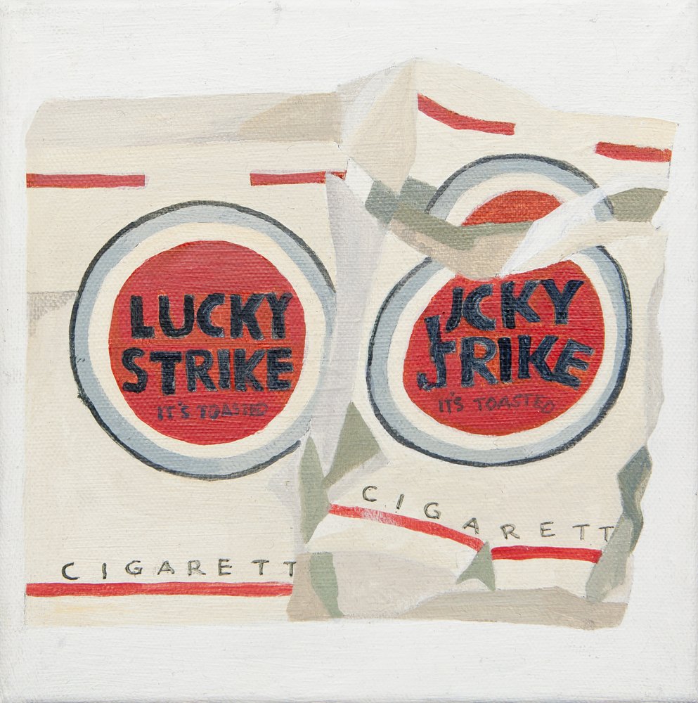 White Lucky Strike Cigarette packs by Jennifer Abbott