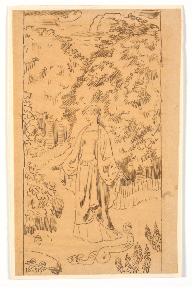 Chalk with Folk Song Motif (The Maiden in the Serpent Skin)