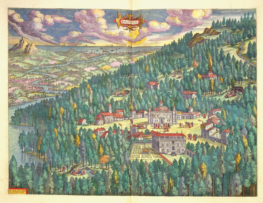 Antique Map of Daphne from the 'Atlas Major', 1662