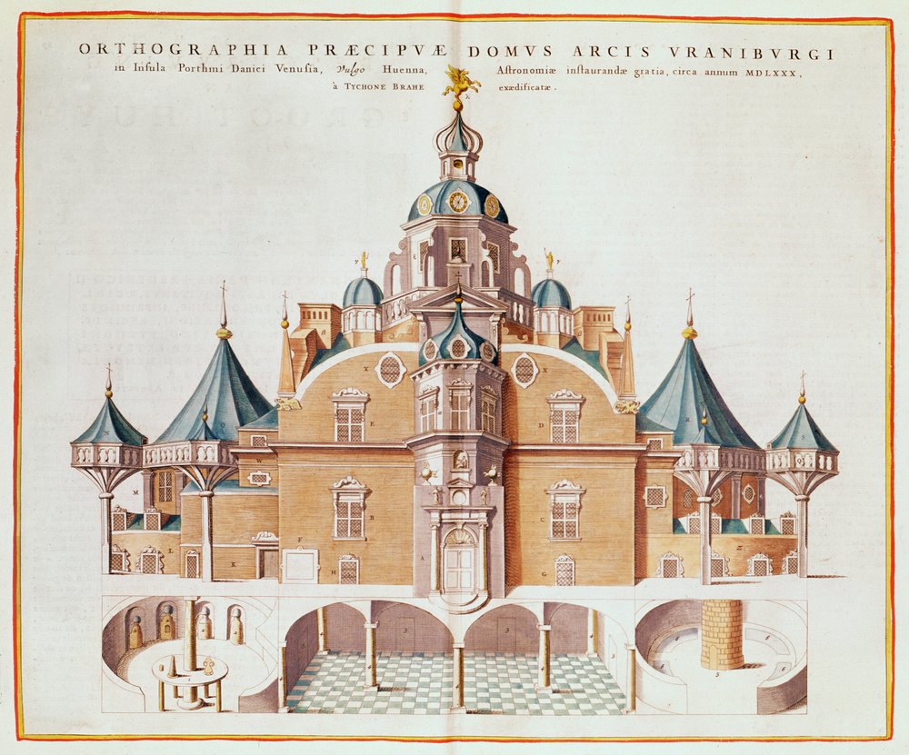 Tycho Brahe's observatory Uraniborg from Joan Blaeu's 'Atlas Major'