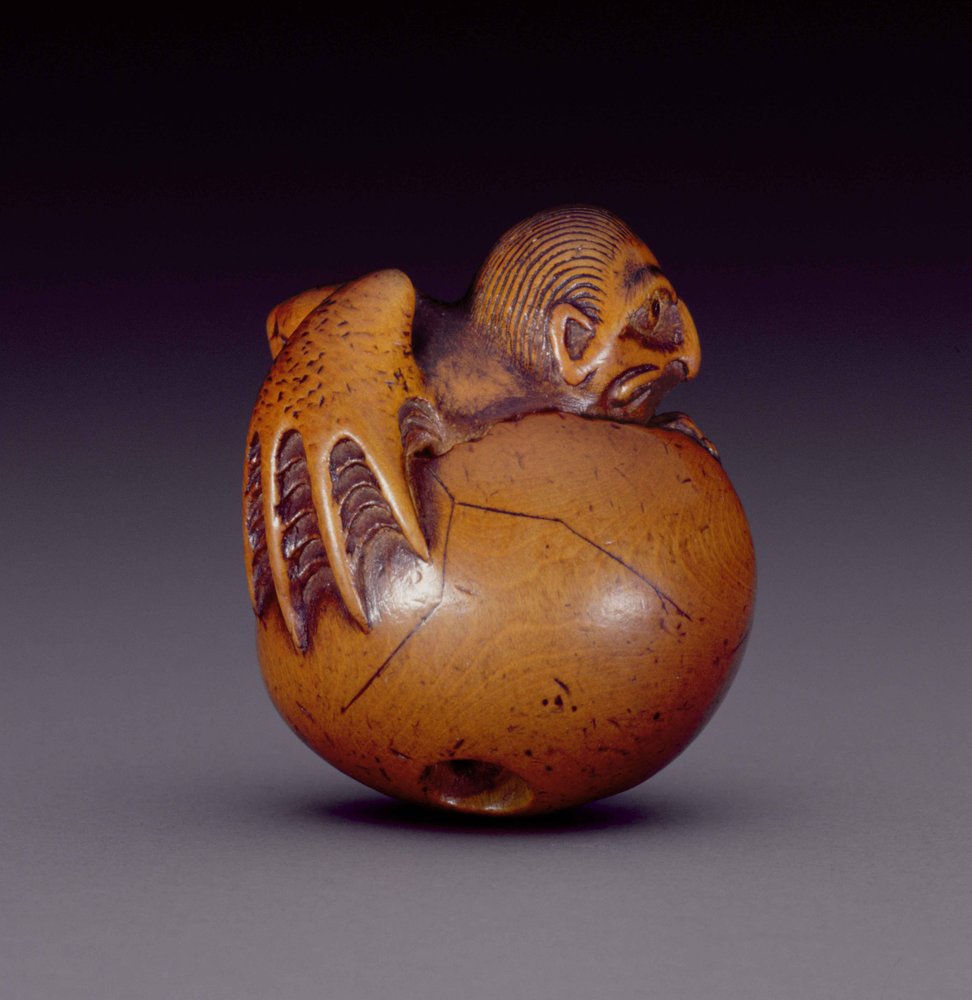 Netsuke depicting tengu no tamago, c.1770-90 by Jobun