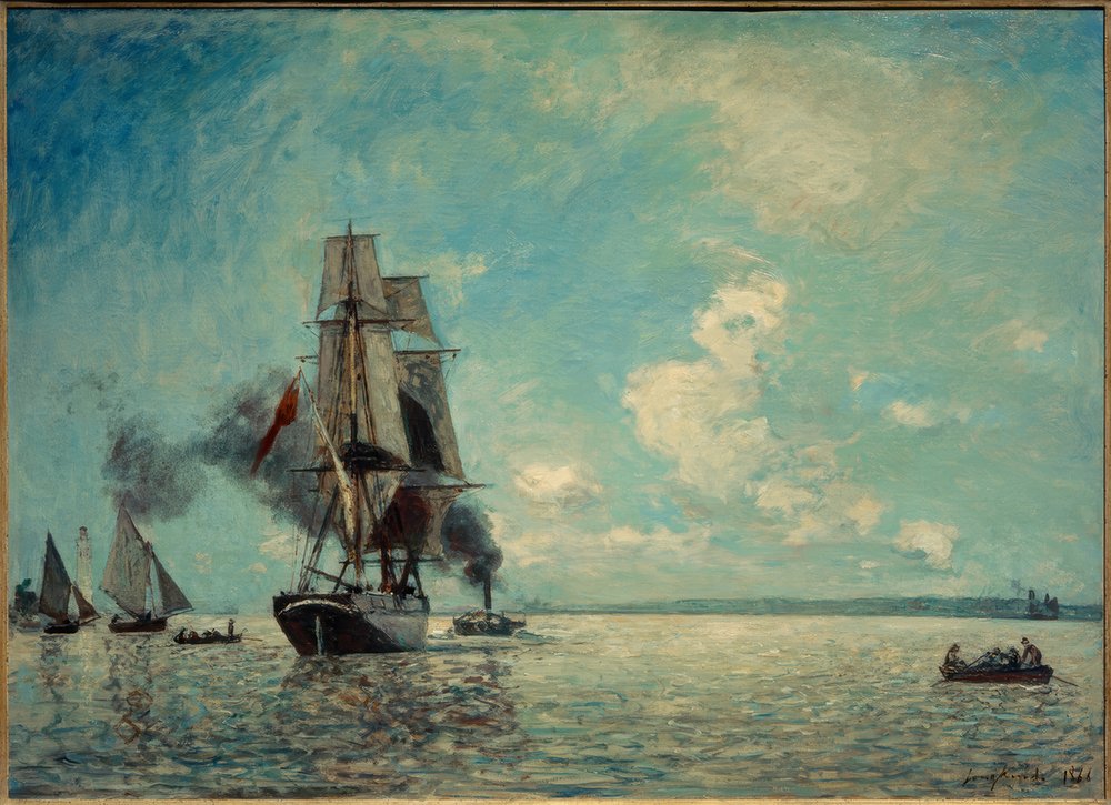 The Port of Honfleur by Johan-Barthold Jongkind