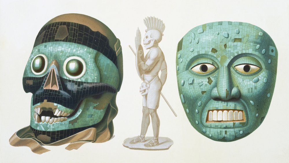 Skull Mask of the God Tezcatlipoca and Mask Representing the God ...