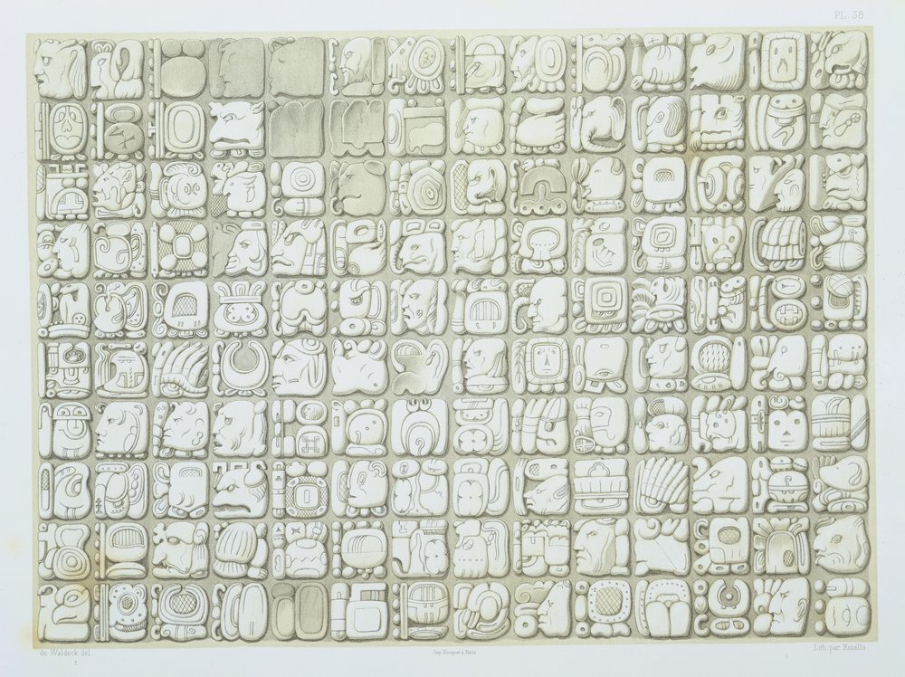 Plaque of ideographic writing from the Temple of Inscriptions, Palenque ...