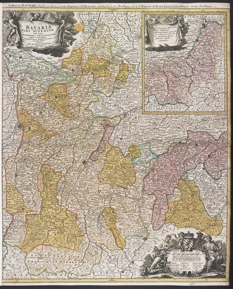 Map of Bavaria, 'Bavariae Pars Superior', after 1715