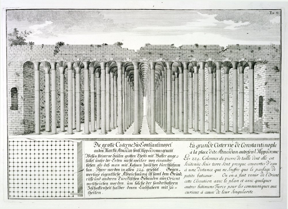 Cistern beneath the Hippodrome, Constantinople, Turkey, from 'Entwurf ...