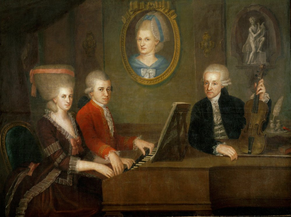 The Mozart Family: at the Piano, Wolfgang and His Sister Nannerl ...
