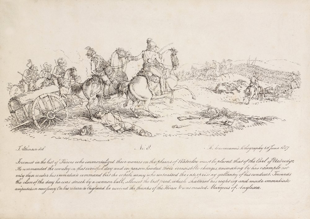 The Earl of Uxbridge Leading a Charge of Cavalry at the Battle of ...
