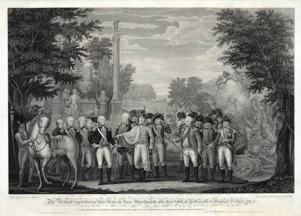 The British Surrendering Their Arms to General Washington After the ...