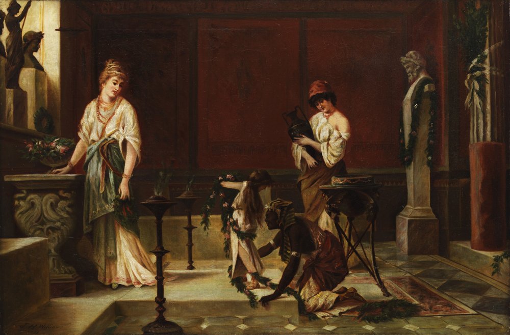 Ancient Roman Interior with Figures by John Haynes Williams