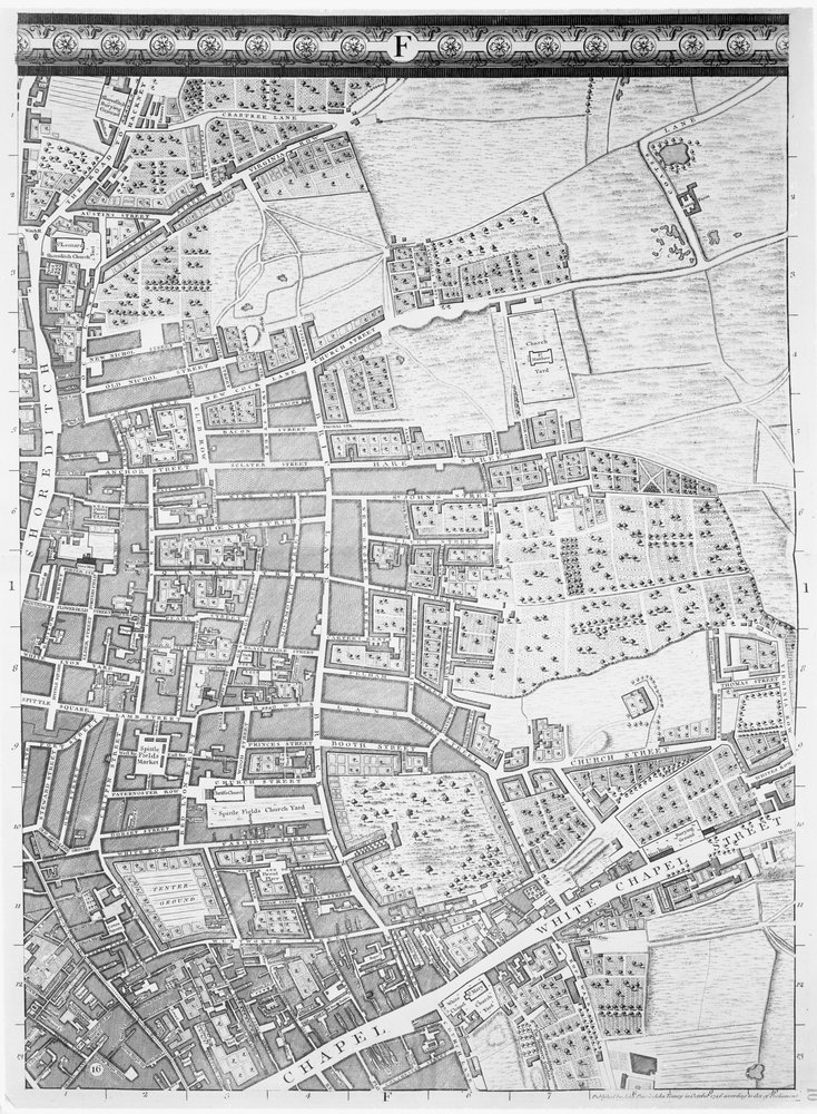A Map of Shoreditch and Whitechapel, London, 1746