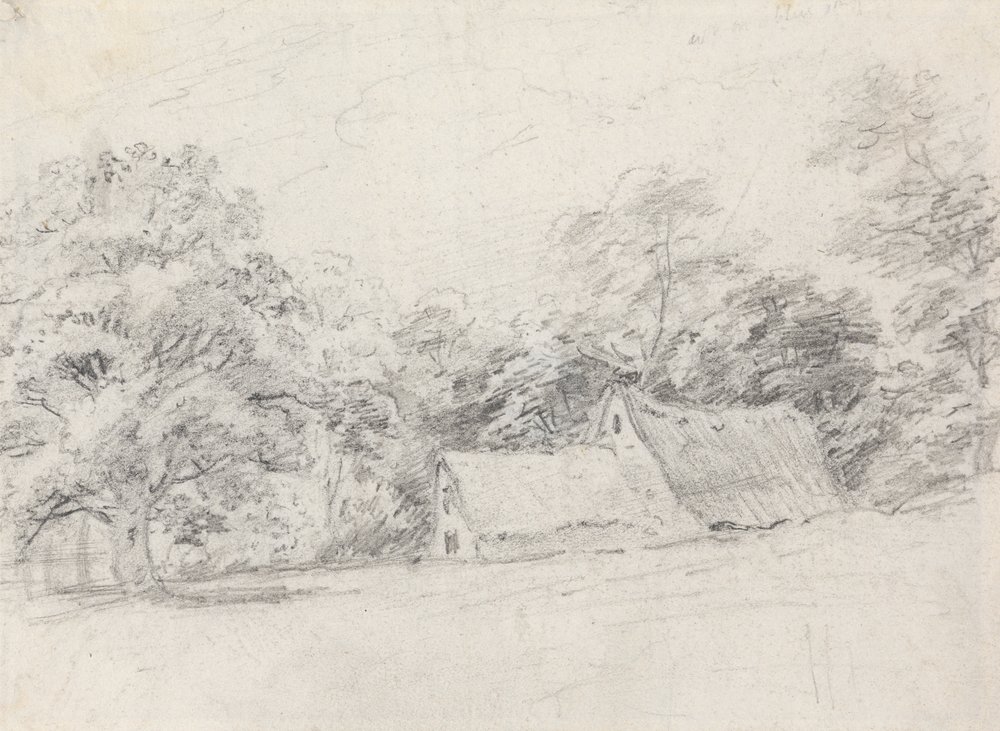 Two Buildings Among Trees by John Crome: Fine art print