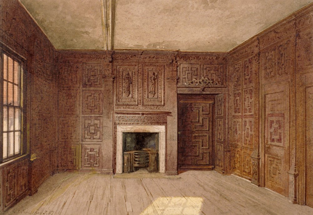 Interior View of the Compton Oak Room, Canonbury House, Islington ...