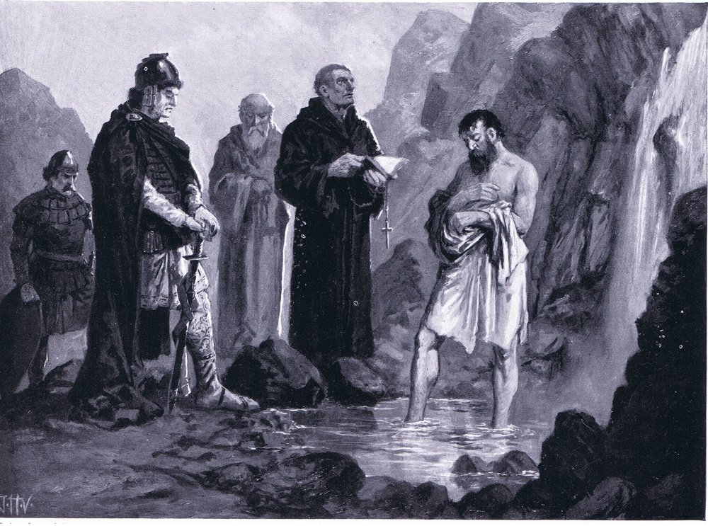 Baptism of Boris I, Illustration from Hutchinson's History of the Nations
