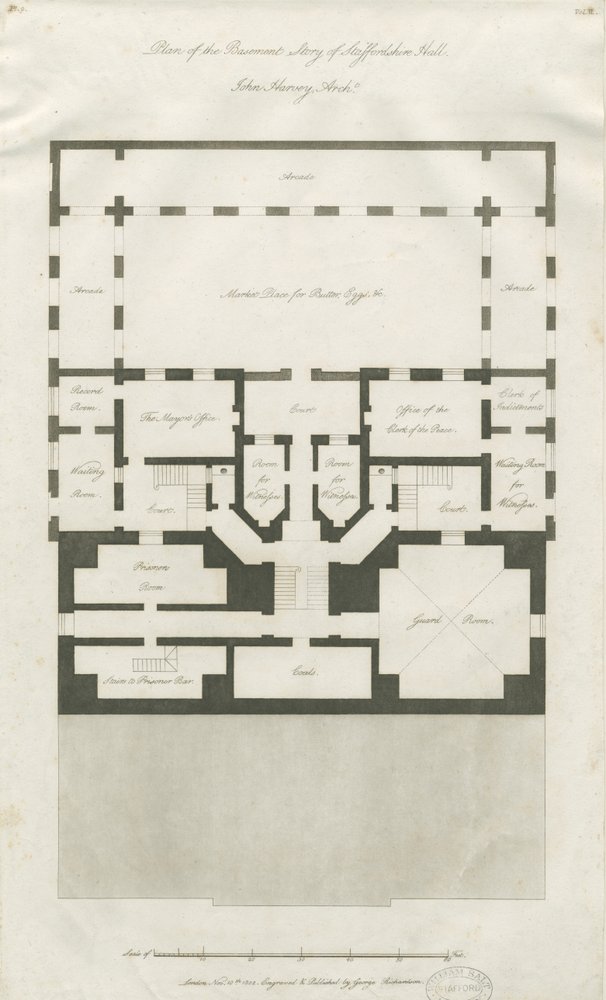 Stafford - Plan of Basement Story of Shire Hall