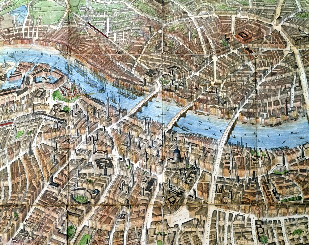 Banks' Balloon view of London (detail) by John Henry Banks