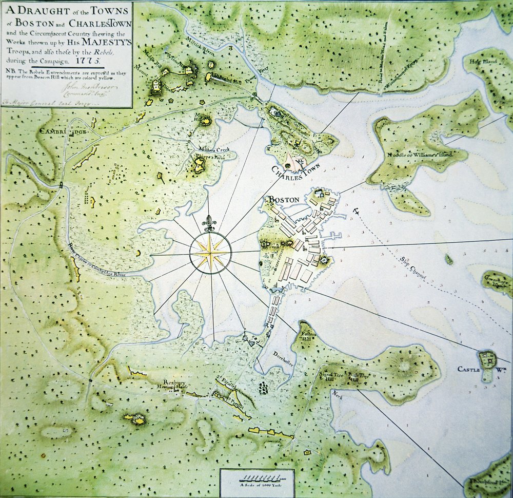Map of Boston and Charlestown by John Montresor