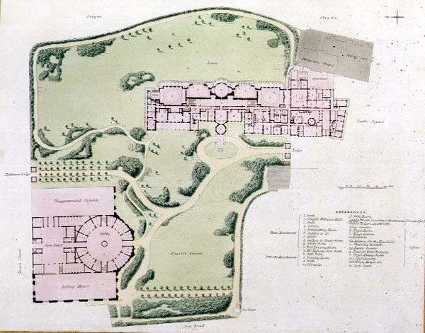 The Plan of the Royal Pavilion as completed by Nash in 1822 from 'Views ...