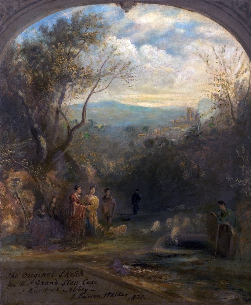 The Original Sketch for the Grand Staircase at Newstead Abbey, Nottinghamshire