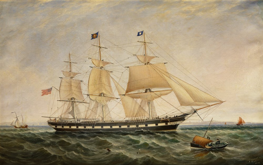 Louisa Hove To Waiting for a Pilot off Whitby by John Scott