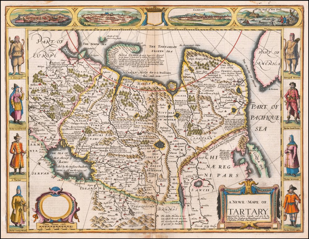 Map of Tartary by John Speed by John Speed: Fine art print