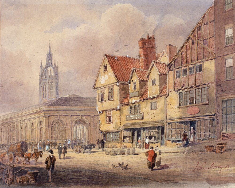 Old Buildings, Union Street and Corn Exchange before Town Hall was Built