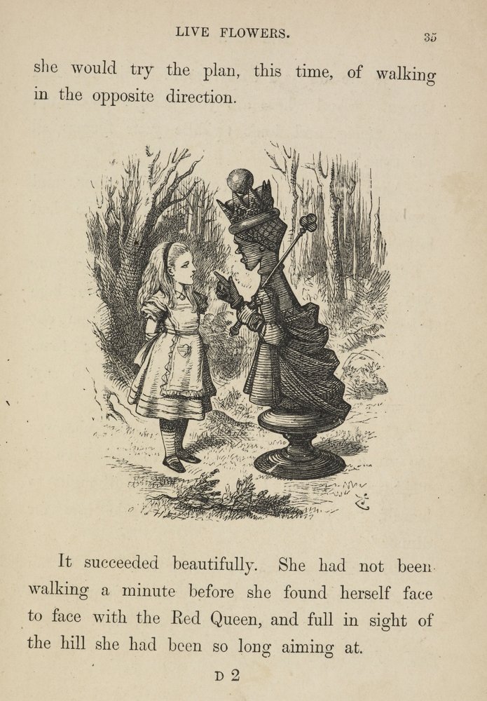 Alice facing the Red Queen by John Tenniel: Fine art print