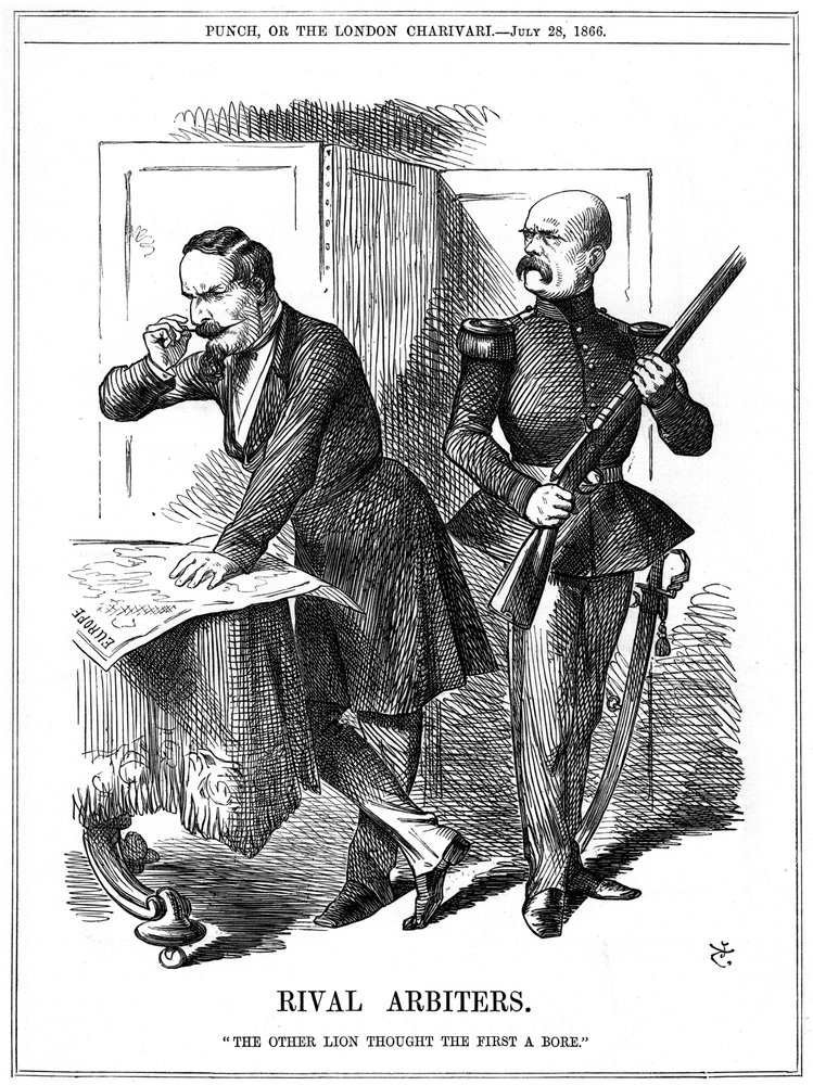 Napoleon III and Otto von Bismarck carving up Europe. John Tenniel ...