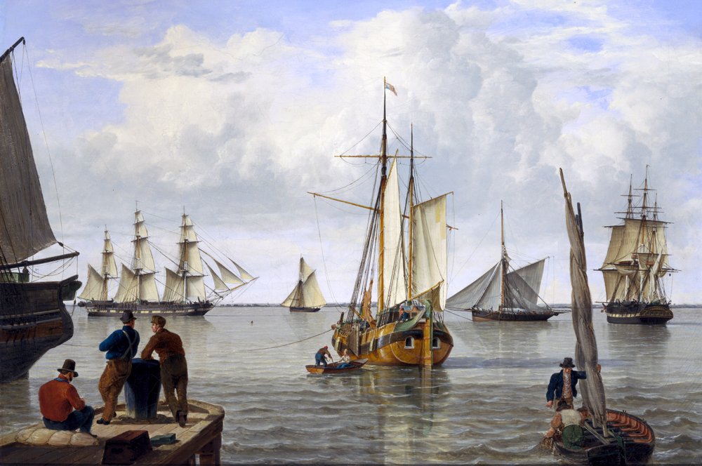 Shipping in the Thames Estuary by John Thomas Serres