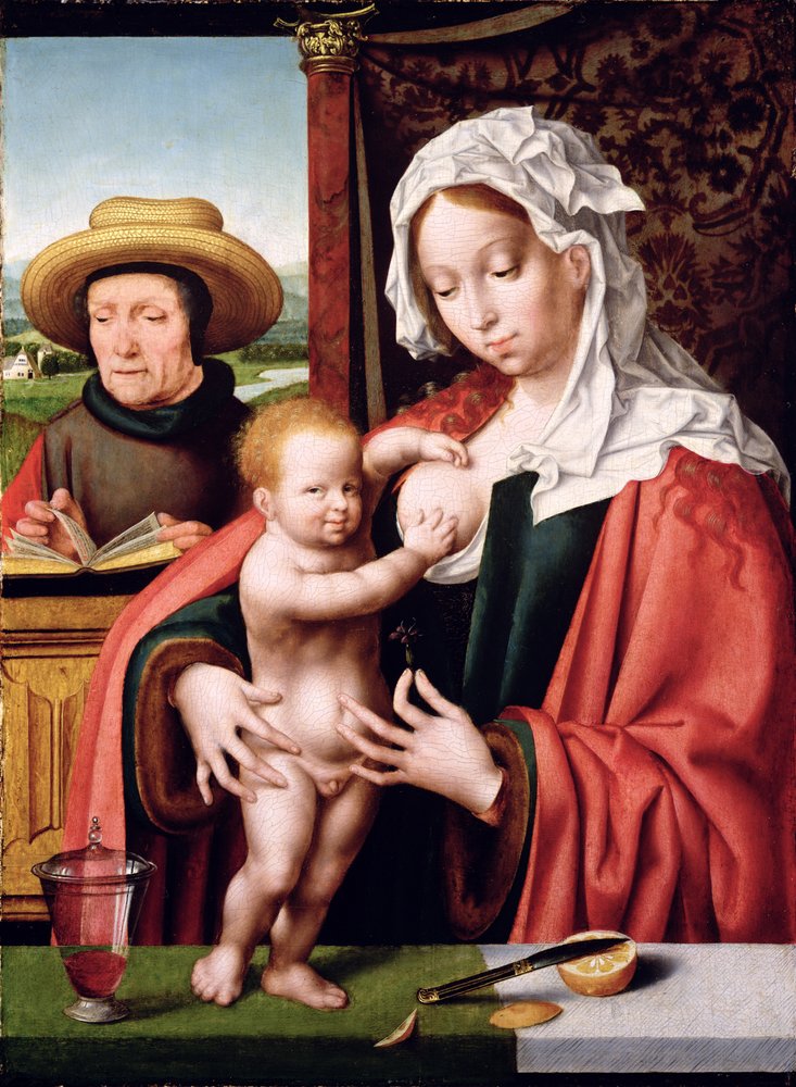 The Holy Family, c.1520 by Joos van Cleve: Fine art print